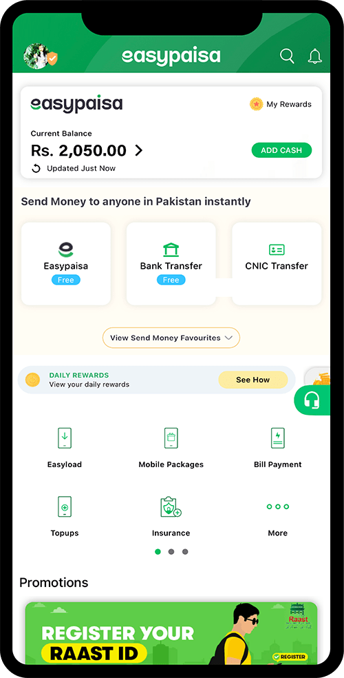 Manage cash payments by easypaisa customers